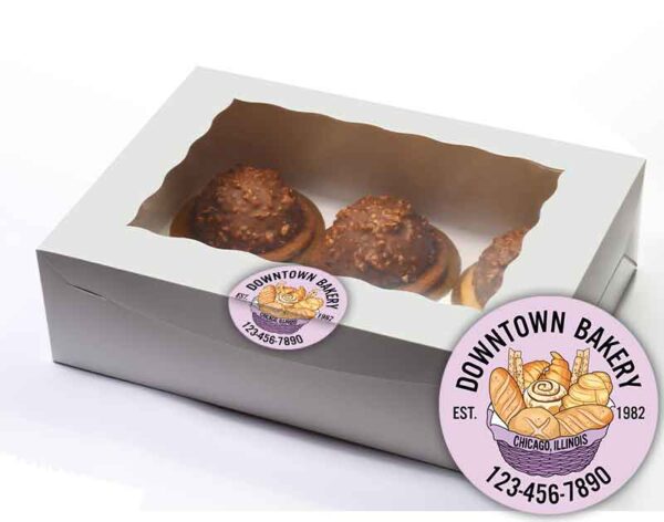 Bakery Bread Basket Circle Labels - Labels for Bakery | Printit4Less