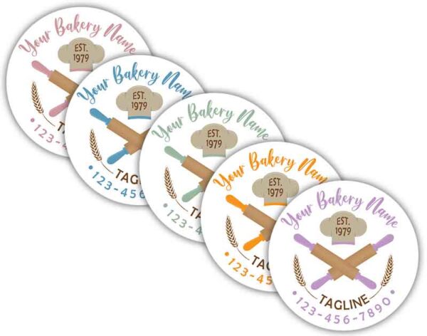 Customizable Bakery Chef Circle Labels
