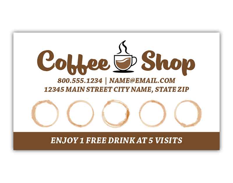 Cafe Coffee Shop Reward Cards | Printit4Less