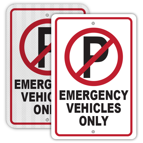 No Parking Emergency Vehicles Only Sign | Printit4Less.com