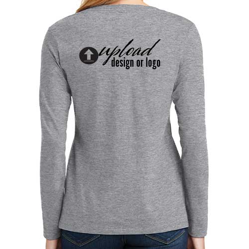 Custom Ladies Long Sleeve V-Neck Shirts | Printit4less.com