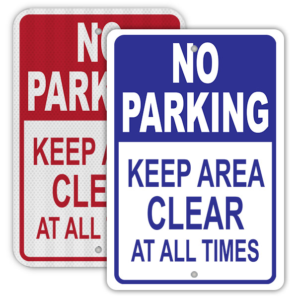 Clear No Sign Yellow No Parking Keep Driveway Clear — H & S Signs