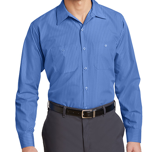 Red Kap Long Sleeve Striped Work Shirt | Printit4less.com