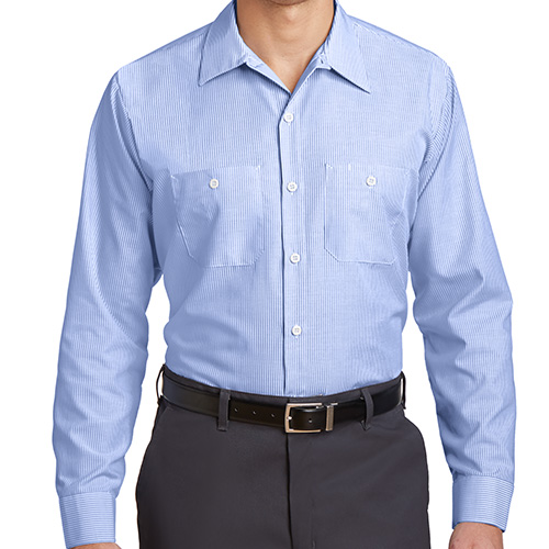 Red Kap Long Sleeve Striped Work Shirt | Printit4less.com