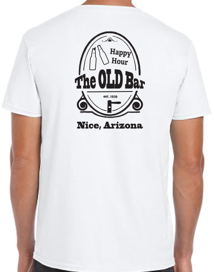 Bar Staff T-Shirt with Happy Hour Logo | Printit4less.com
