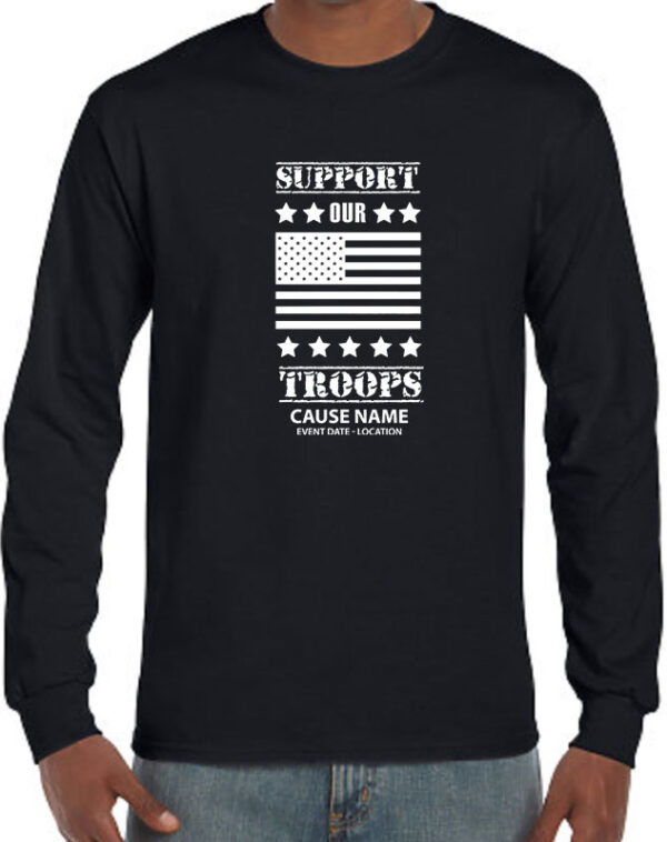Personalized Support Our Troops American Flag Volunteer Shirts