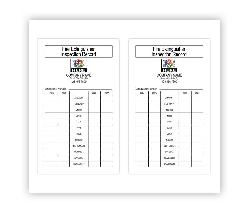 Fire Extinguisher Inspection Record Label | Printit4less.com