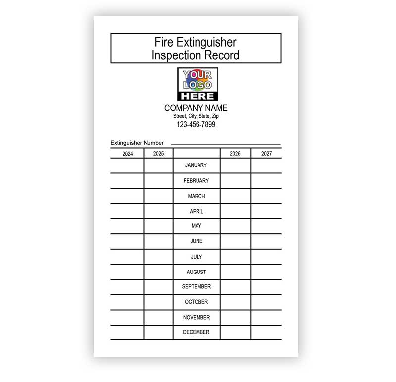 Fire Extinguisher Inspection Record Label | Printit4less.com