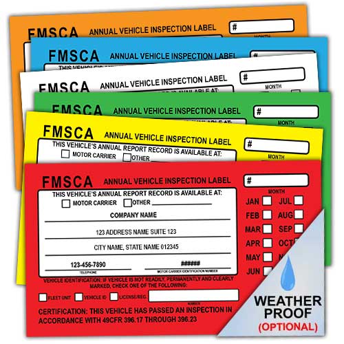 FMCSA Annual Vehicle Inspection Label | Printit4less