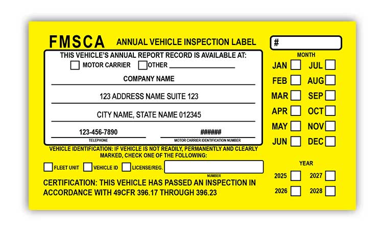 Annual Vehicle Inspection Label Exle - Infoupdate.org