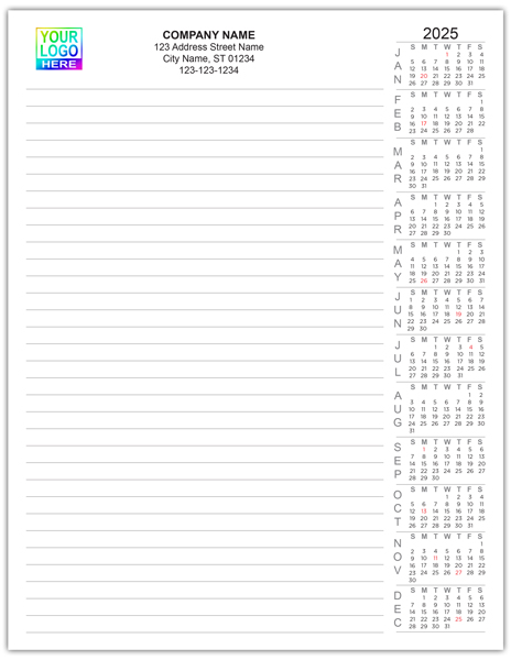 Calendar Notepad | PrintIt4Less